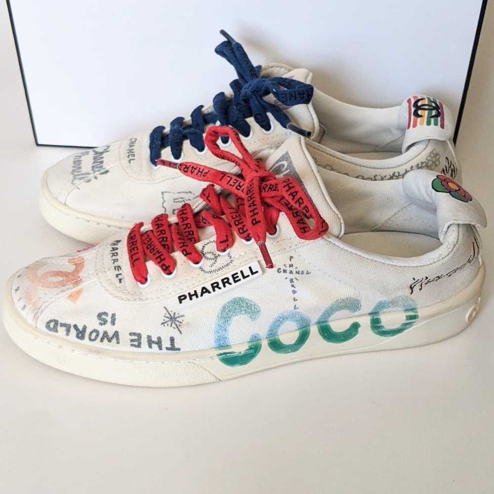 Auth Chanel Pharrell Capsule Collection Sneakers Size… - Gem